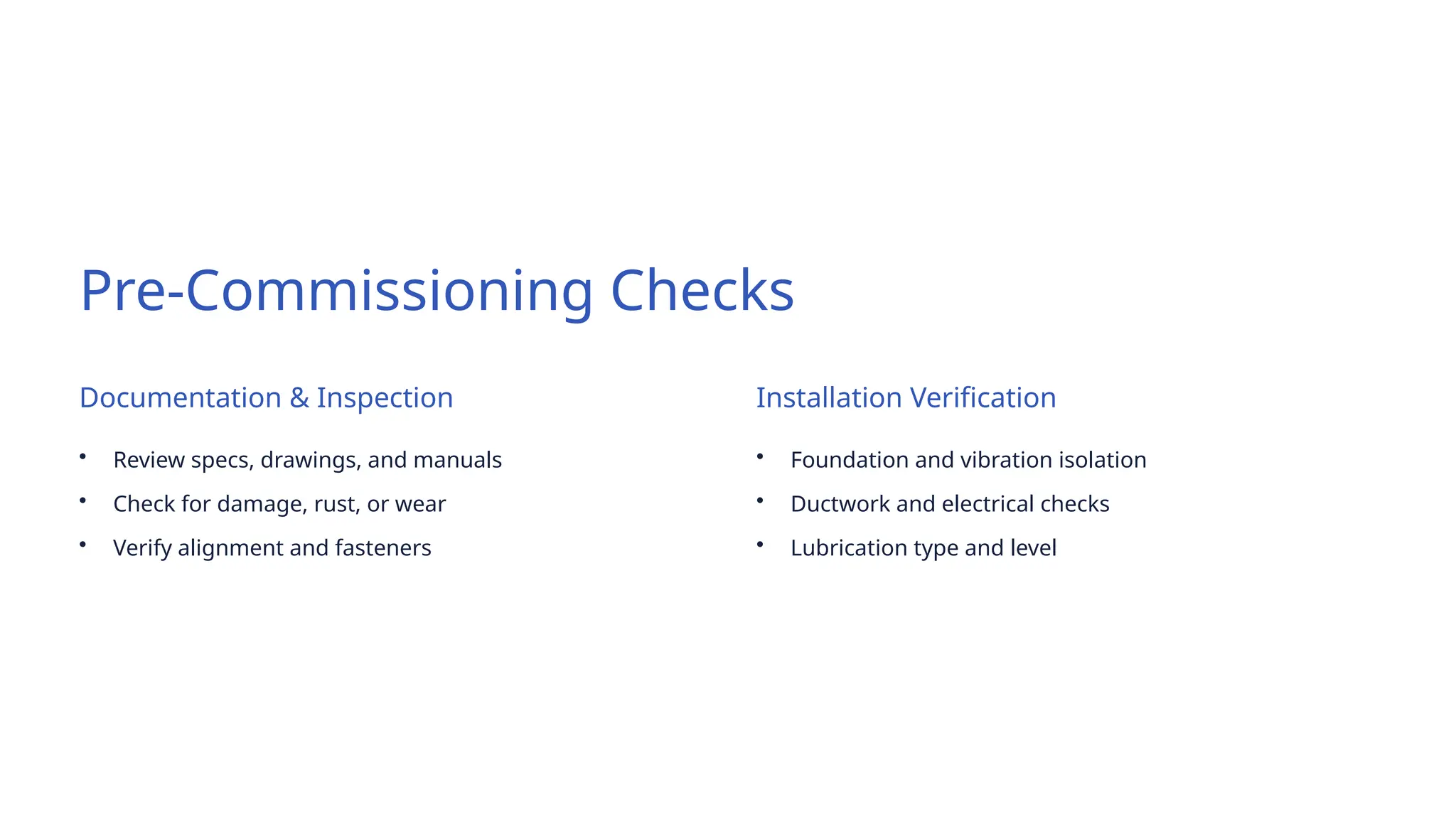 Centrifugal Blower Commissioning Checklist Audit with eAuditor | PPT