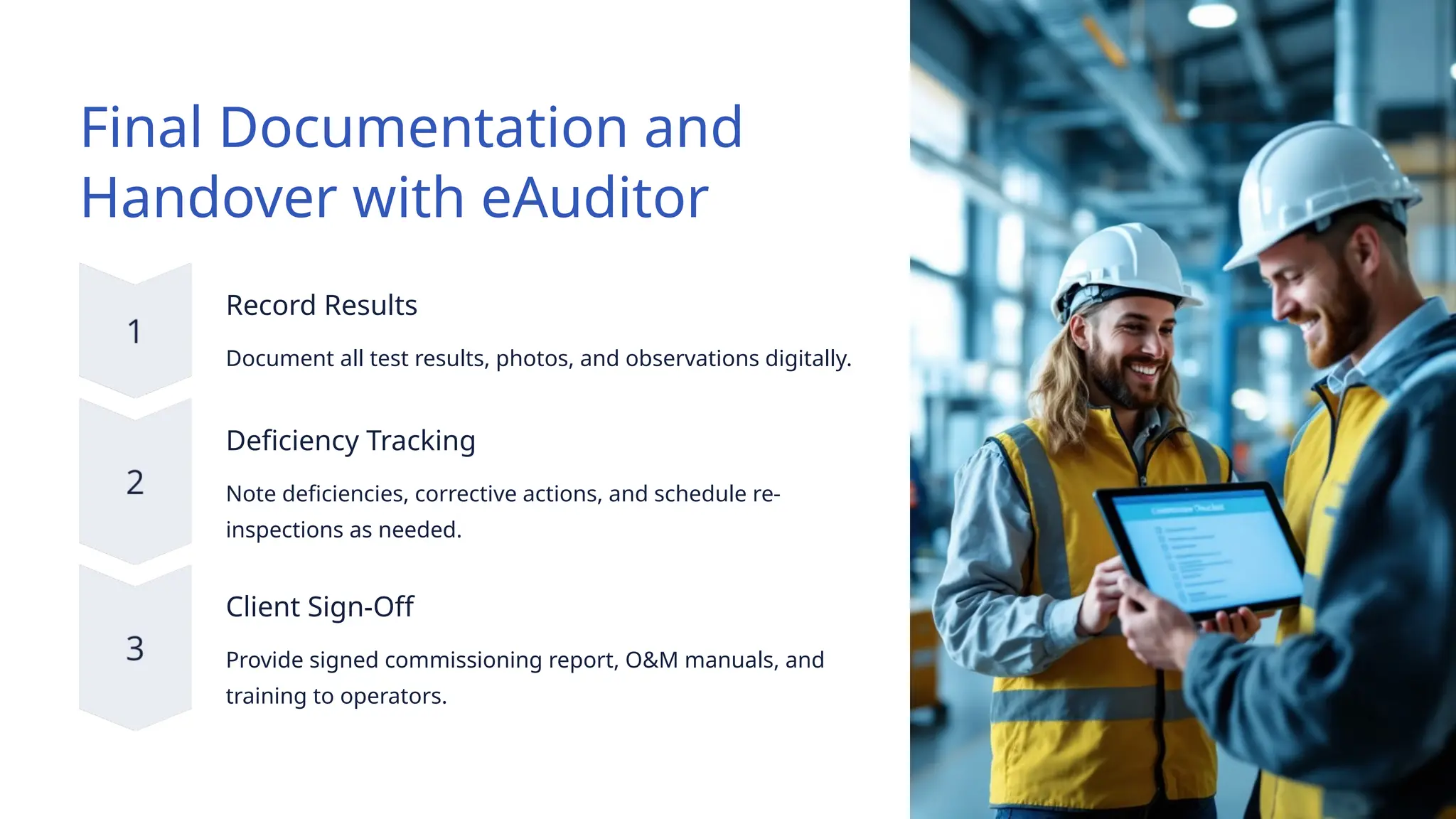 Centrifugal Blower Commissioning Checklist Audit with eAuditor | PPT