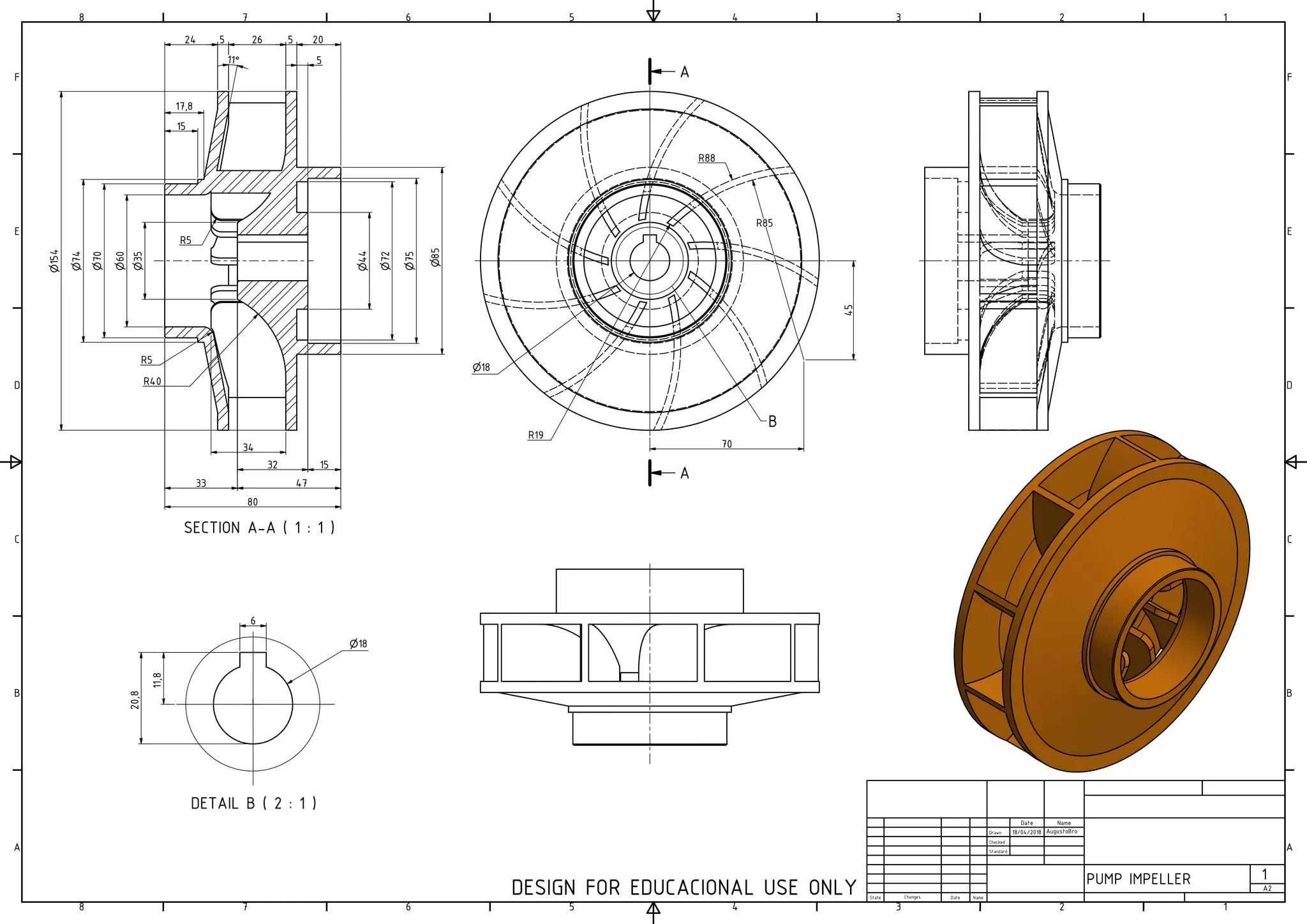 planos de una Bomba centrifuga en solidworks | PDF