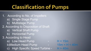 Centrifugal pumps pump installation details – classification | PPTX