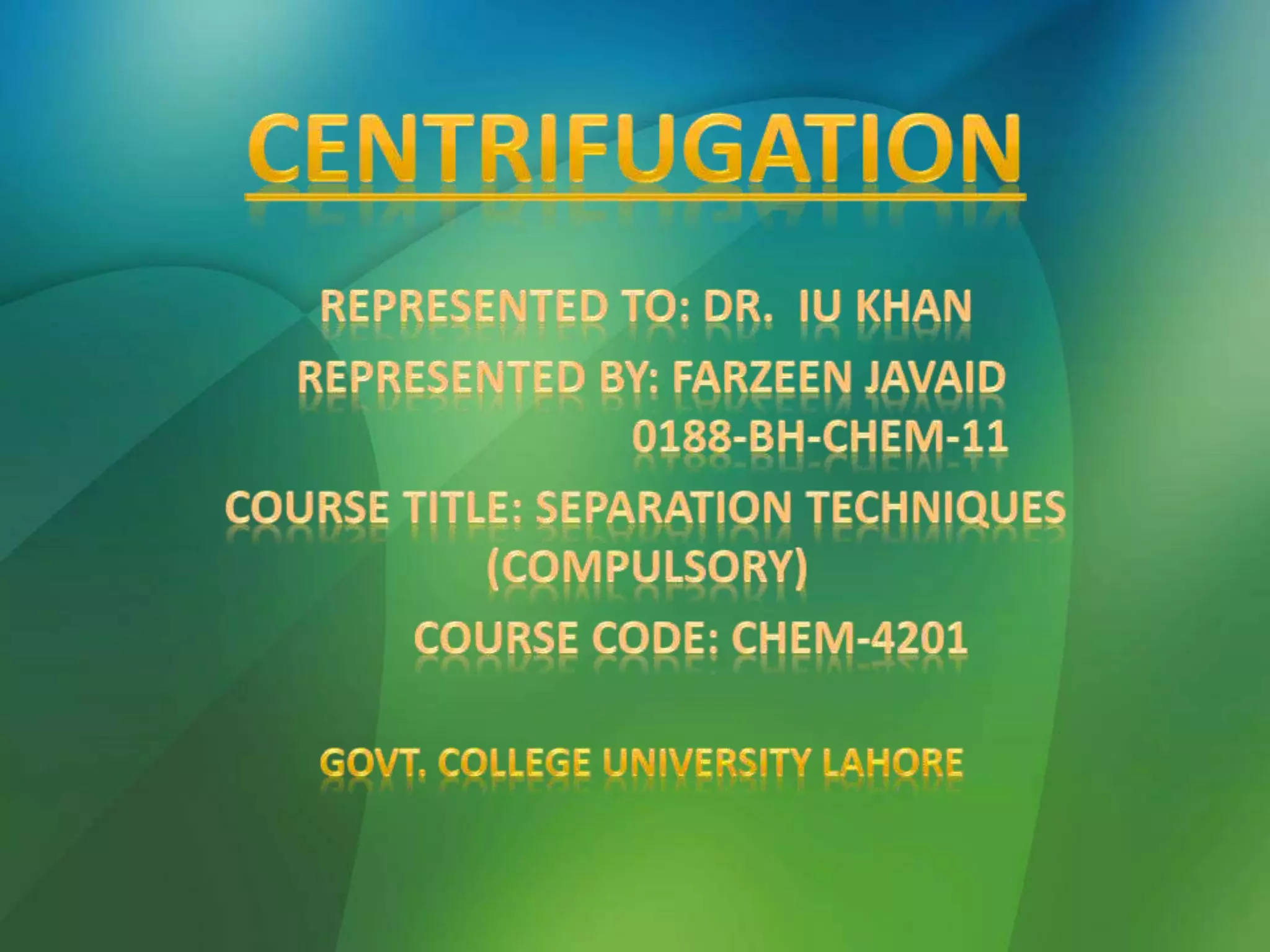 Centrifugation | PPT