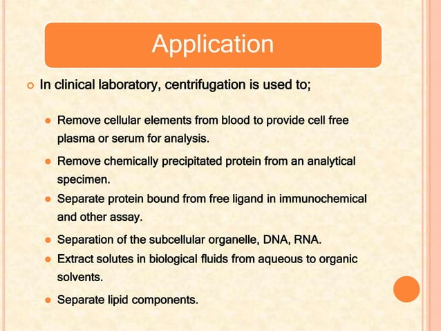 Centrifugation mlt topic medical laboratory instrumentation | PDF ...