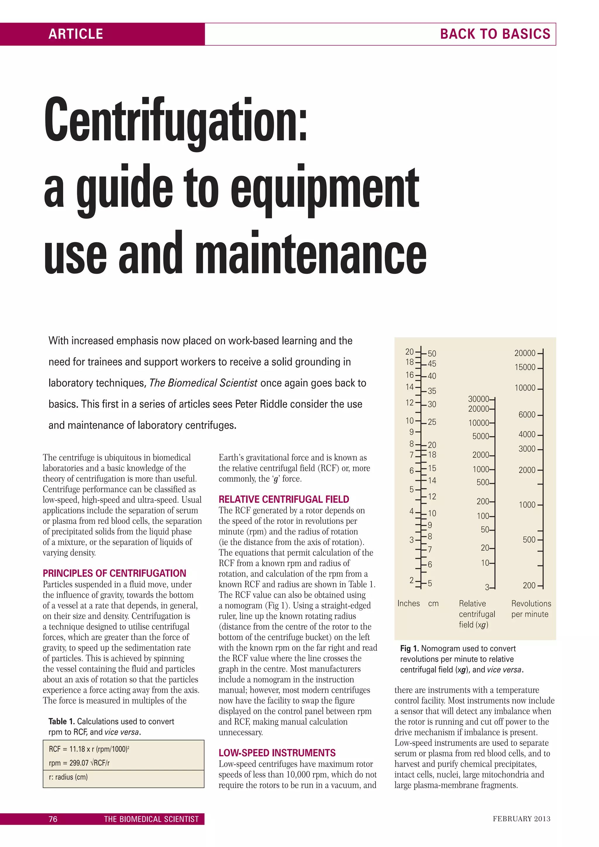 Centrifugation instrument | PDF