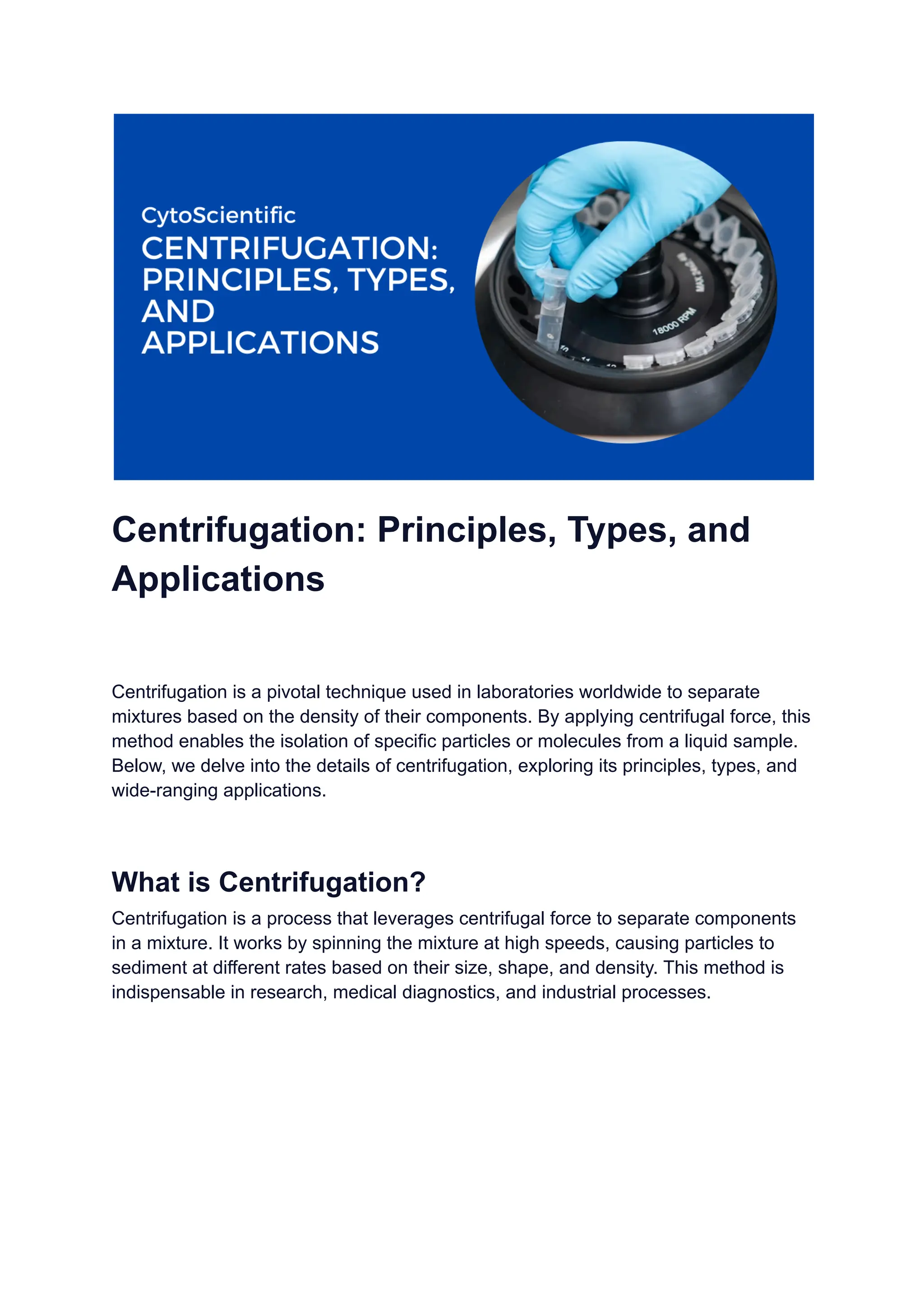 Centrifugation_ Principles, Types, and Applications.pdf