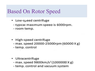 centrifuge types and rotor tyes .ppt