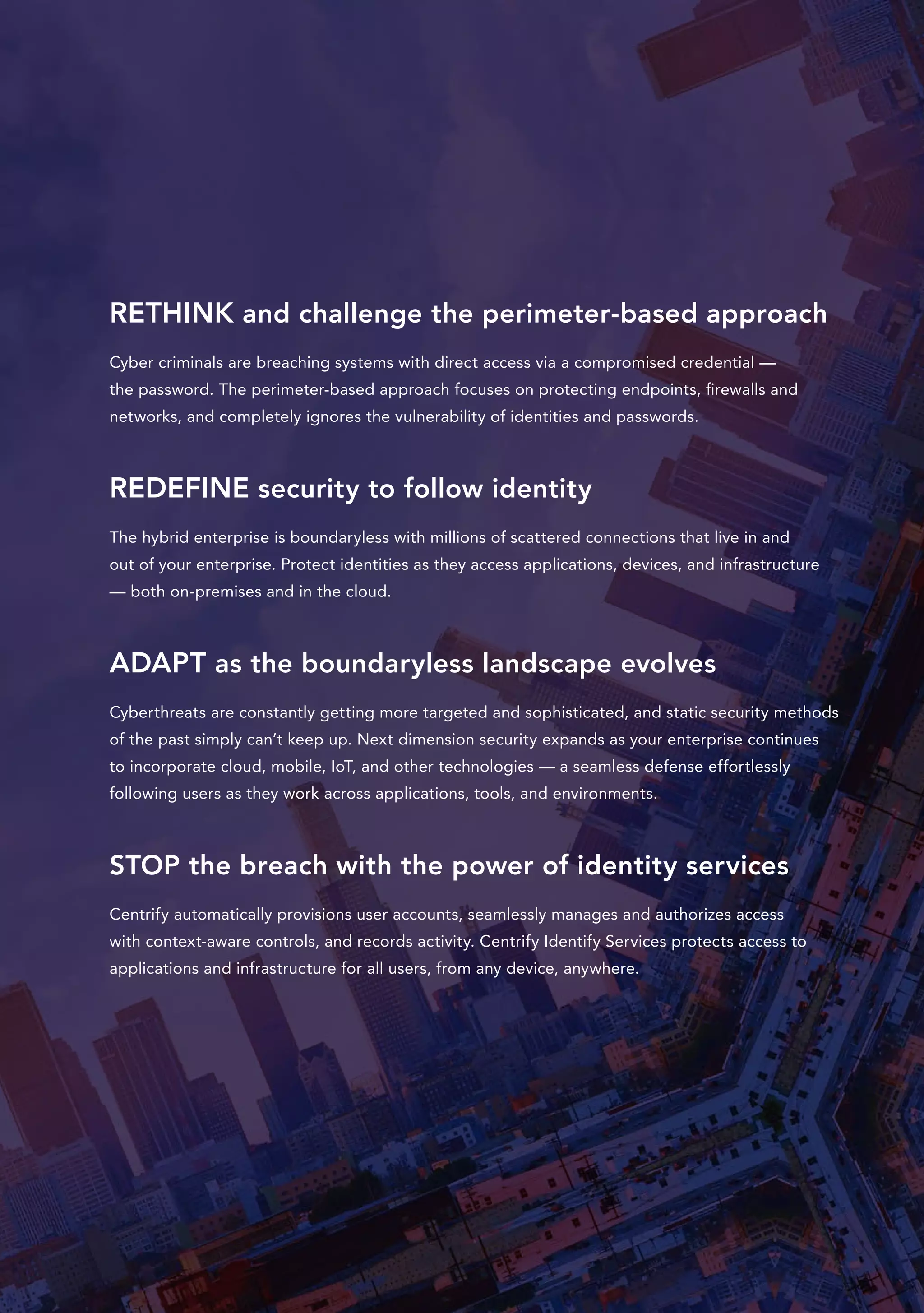 Centrify rethink security brochure | PDF