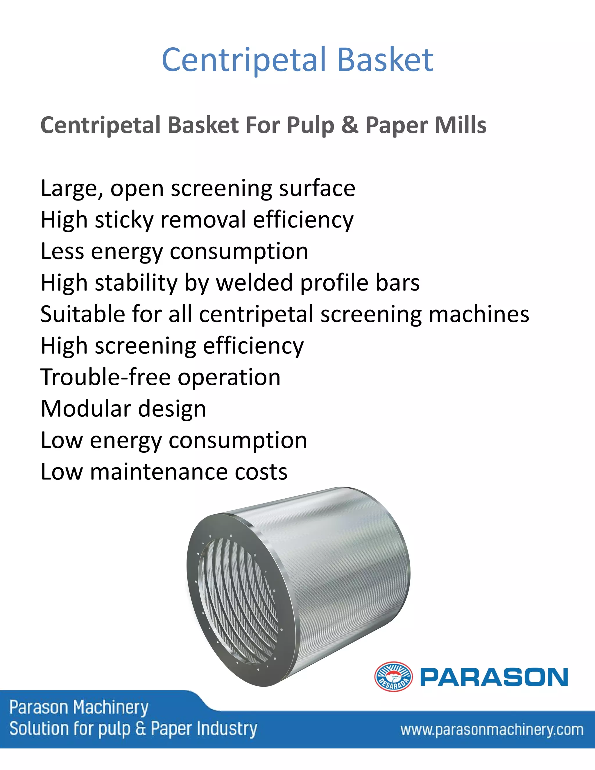 Centripetal Screen Basket Pulping Equipment [Paper & Pulp Industry] | PDF