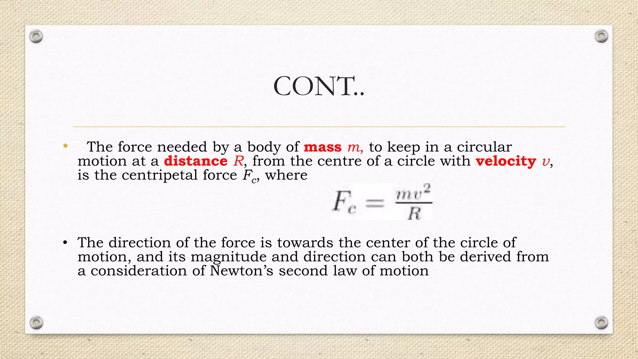 Centripetal and centrifugal forces | PPTX