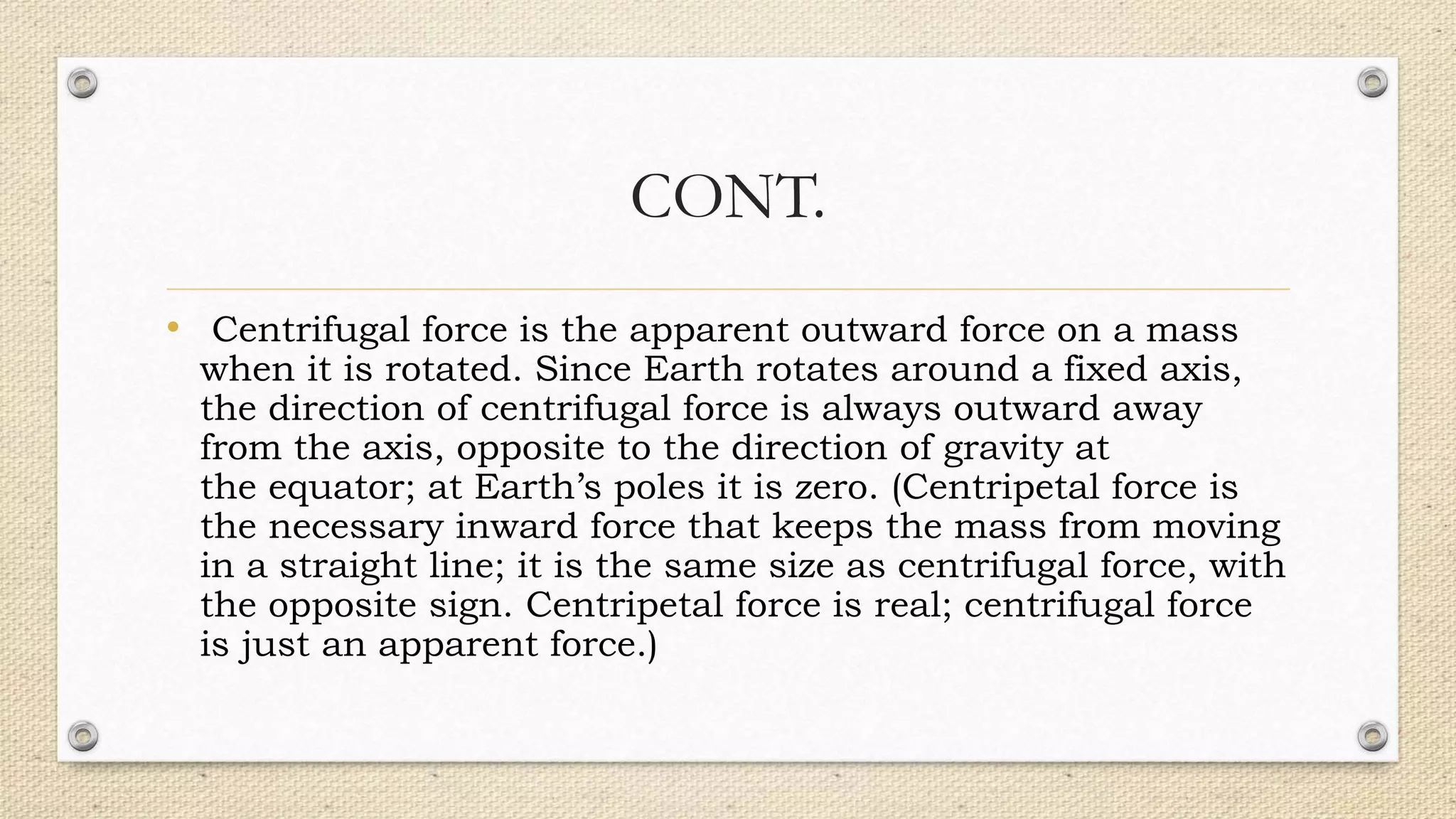 Centripetal and centrifugal forces | PPTX