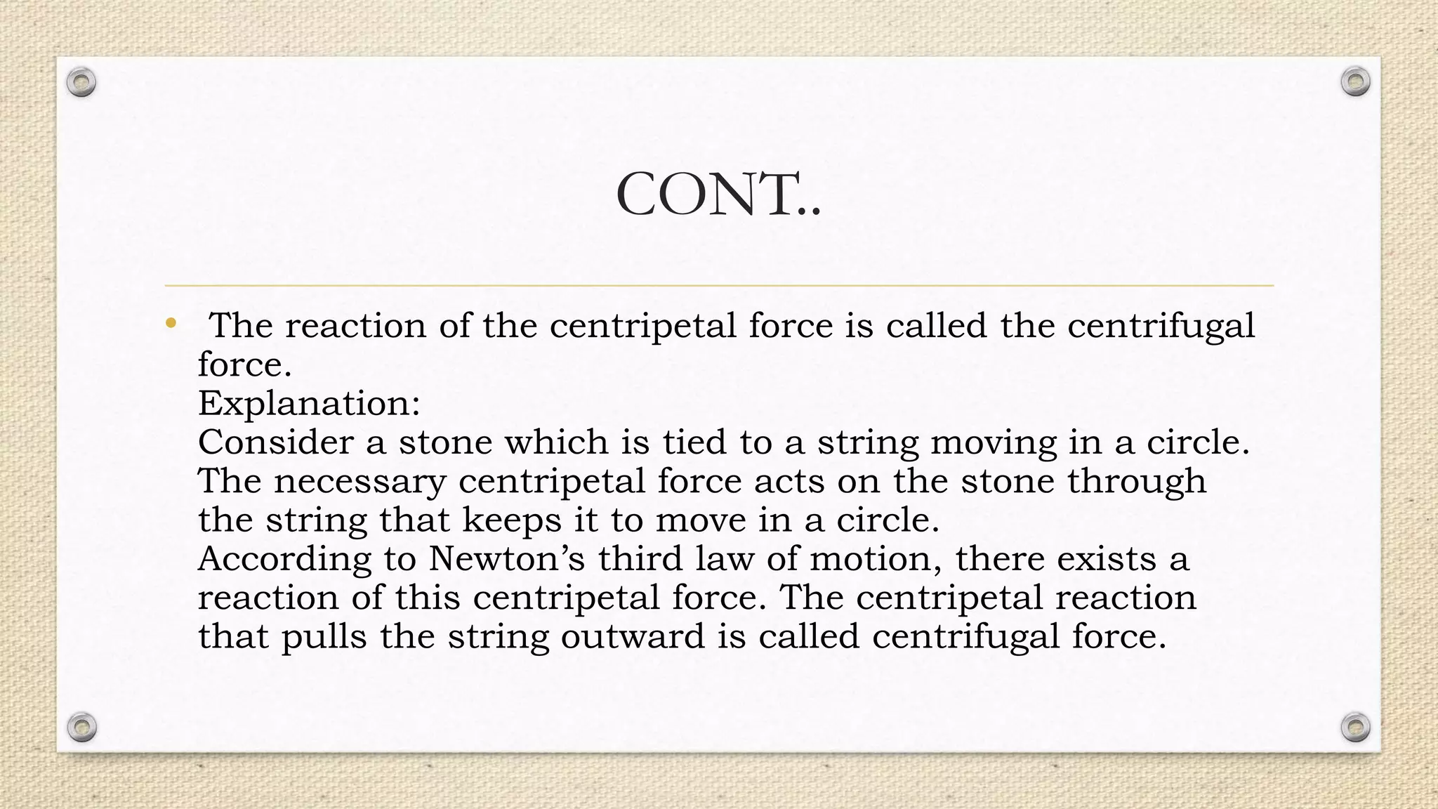 Centripetal and centrifugal forces | PPTX