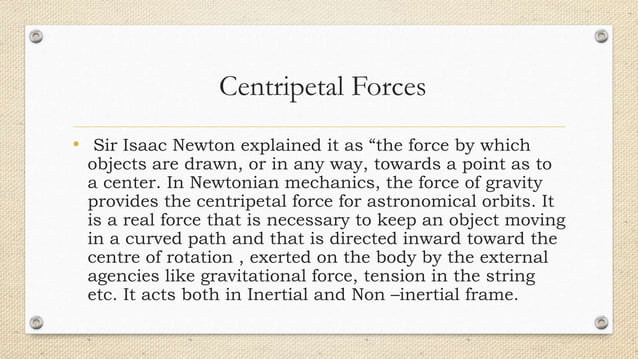 Centripetal and centrifugal forces | PPTX | Physics | Science