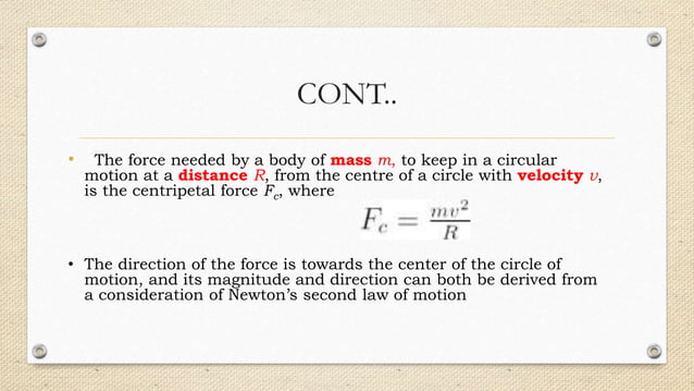 Centripetal and centrifugal forces | PPTX | Physics | Science
