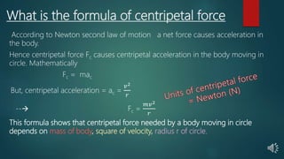 Class 9th Unit 3 Dynamics Centripetal force | PPTX