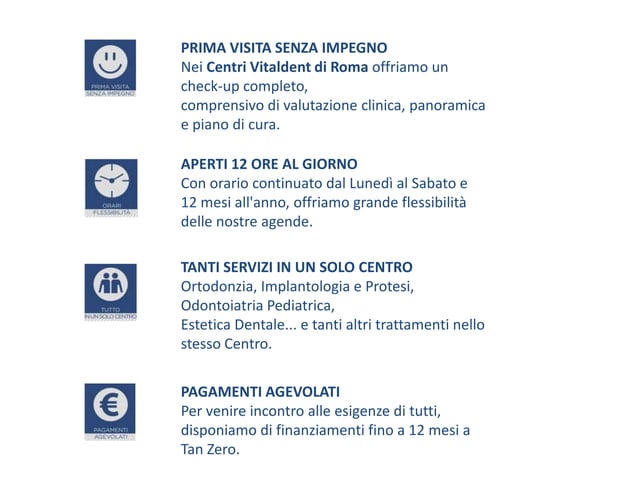 Dove si trovano i Centri Vitaldent di Roma? | PPT
