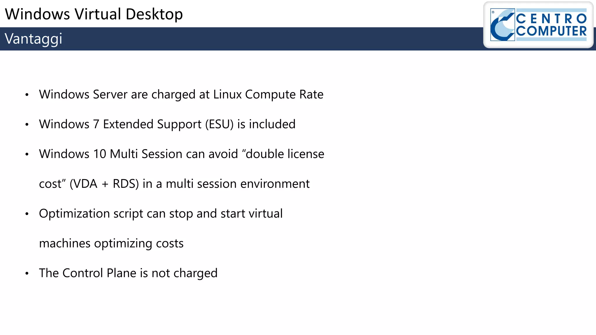 Centro Computer - VDI con Windows Virtual Desktop | PPT