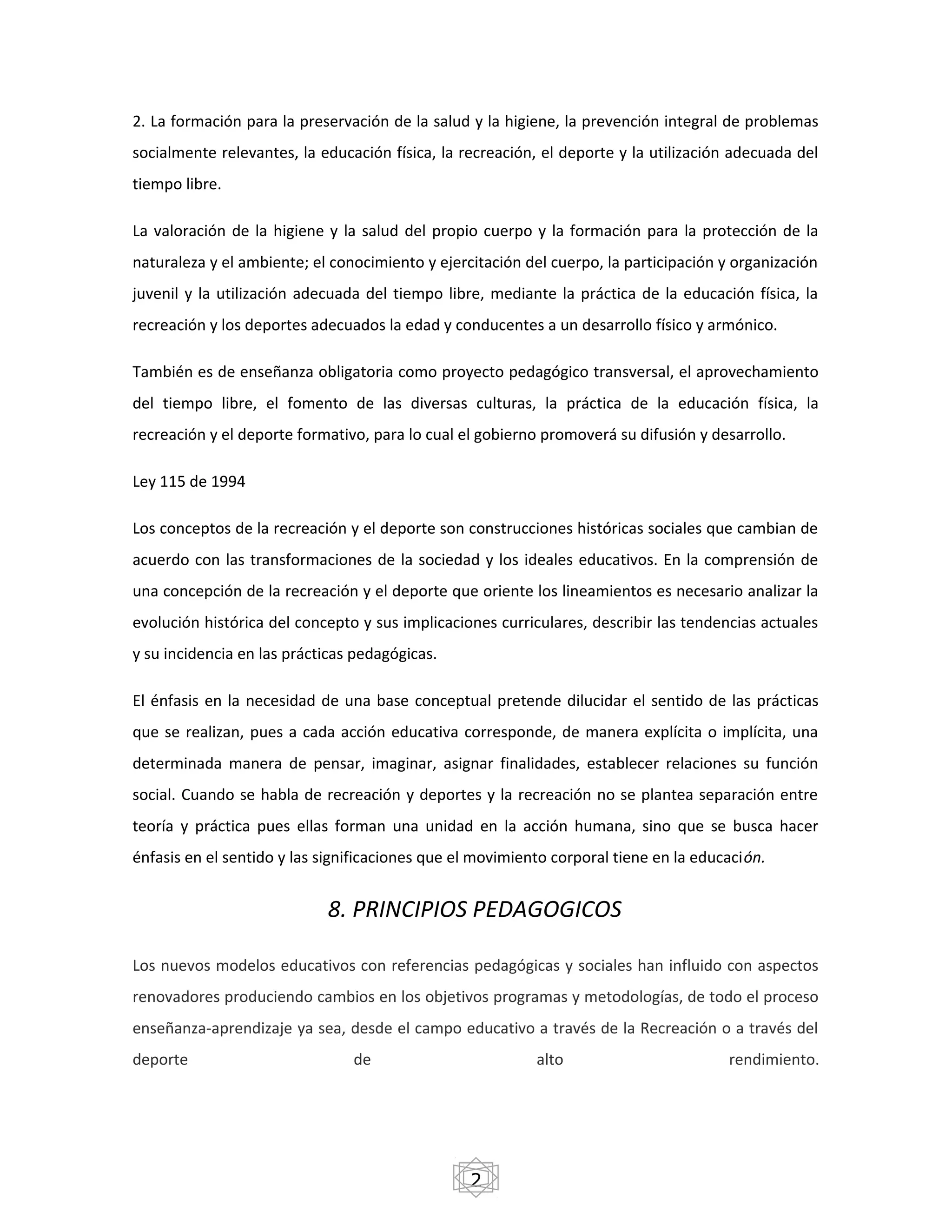RECREACIÓN Y DEPORTES SEGUNDO CICLO | DOC