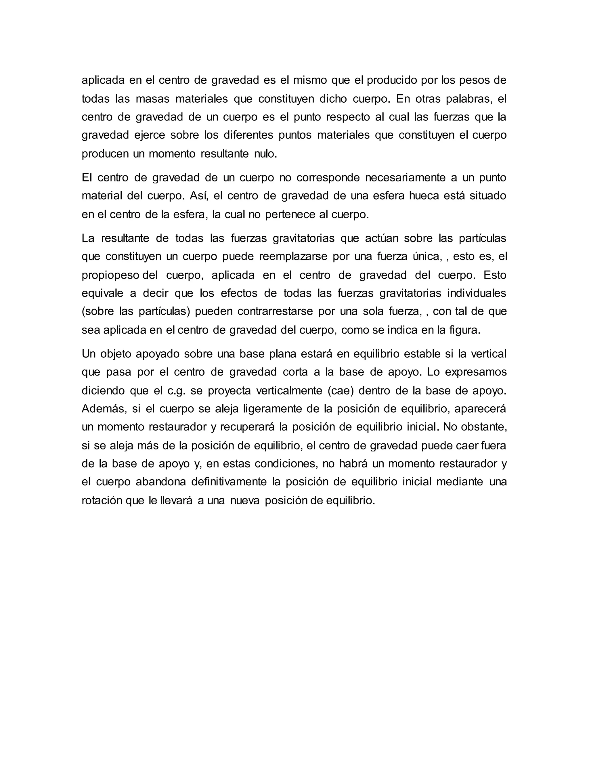 Centro de masa mecanica estatica | DOCX
