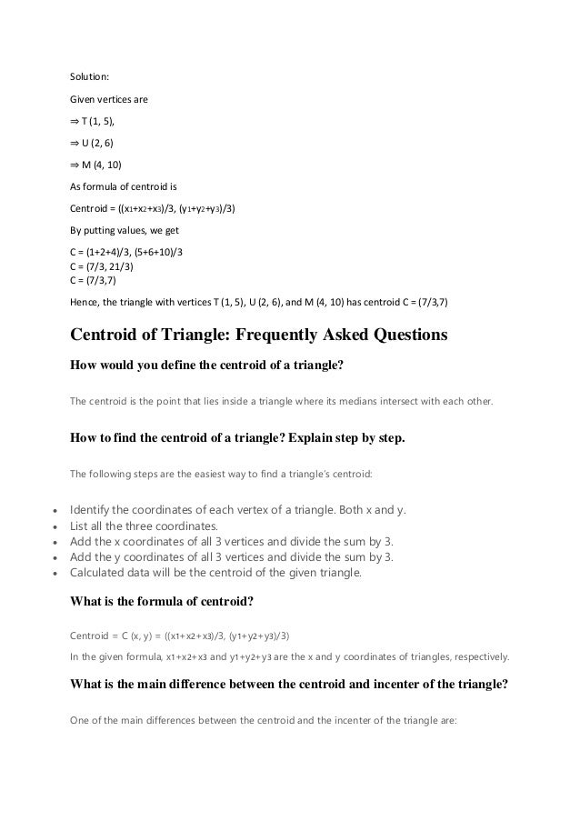 Centroid of a Triangle Formula Properties and Example Questions.pdf