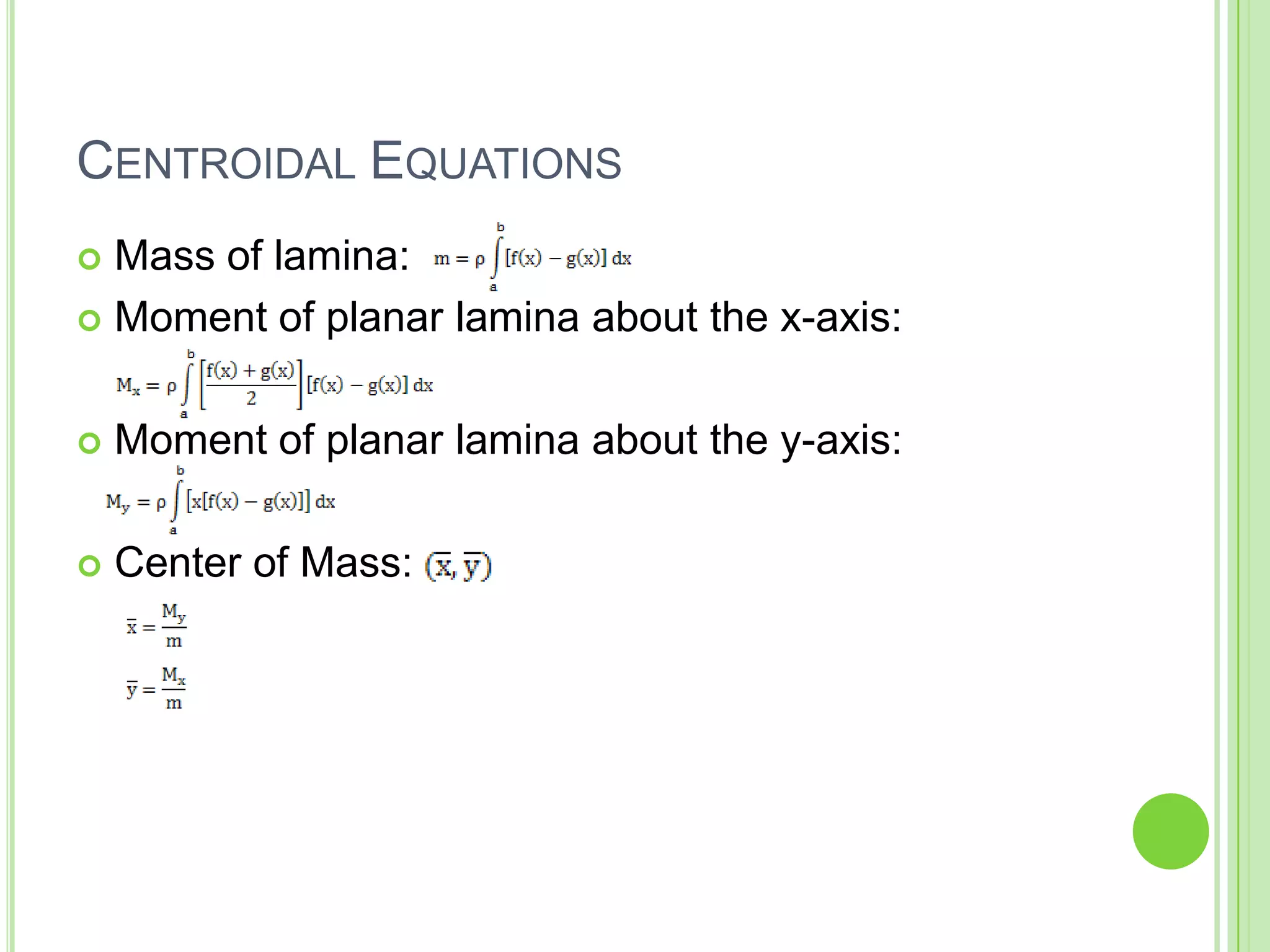 Centroids in a planar lamina FINAL | PPTX