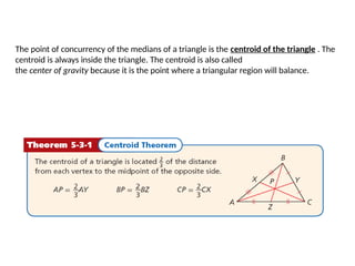 centroid theorem,Make a conjecture about the centroid of a triangle | PPT