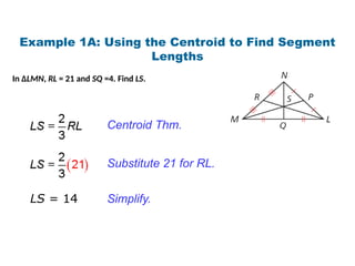 centroid theorem,Make a conjecture about the centroid of a triangle | PPT