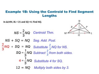 centroid theorem,Make a conjecture about the centroid of a triangle | PPT