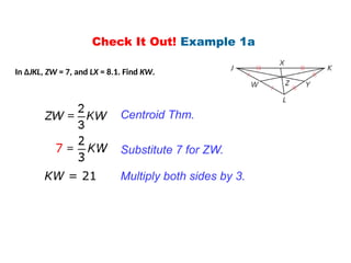 centroid theorem,Make a conjecture about the centroid of a triangle | PPTX