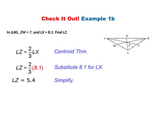centroid theorem,Make a conjecture about the centroid of a triangle | PPT