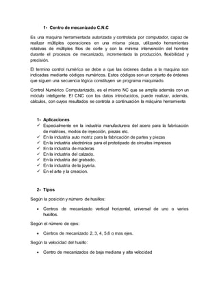 Centros de mecanizado c.n.c | DOCX