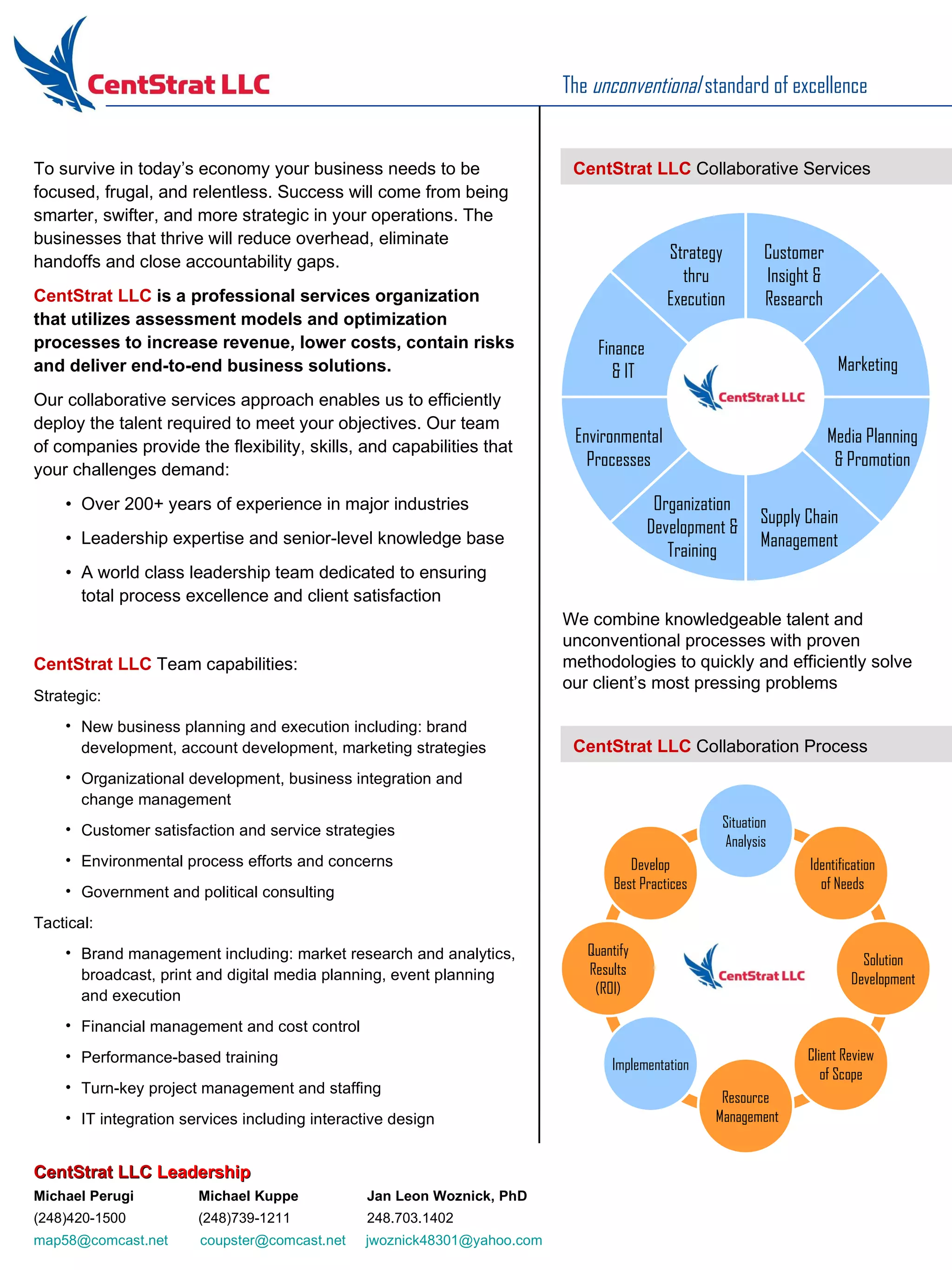 Cent Strat Overview - Communications Planning/Customer Insights | PPT