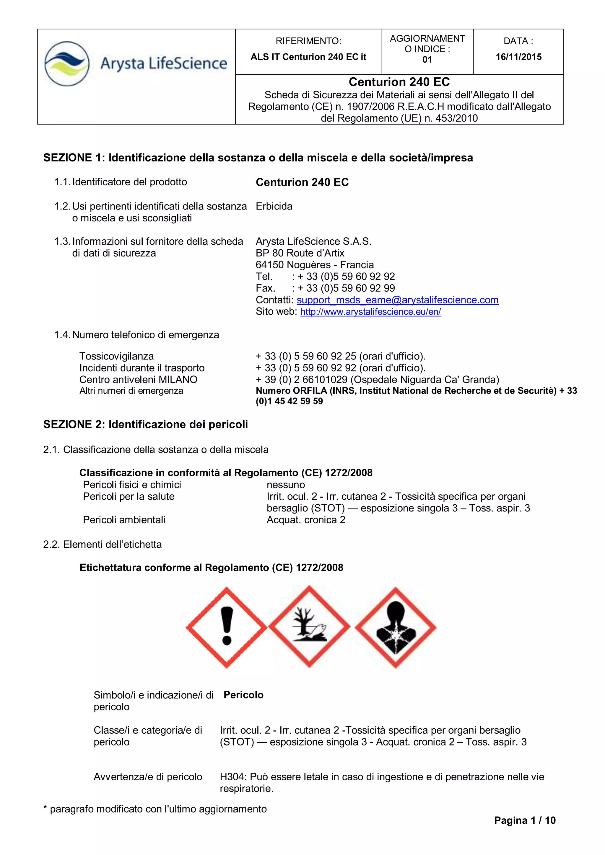 Centurion 240 ec it 2015 11-16 | PDF