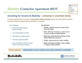 Centurion Apartment REIT Investor Presentation | PDF