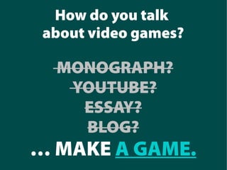 Waves of Mutilation: the changing philosophy of video game design | PDF