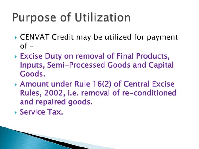 CENVAT Credit Rules 2004 | PPTX