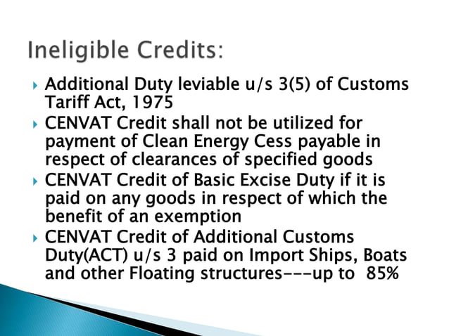 CENVAT Credit Rules 2004 | PPTX