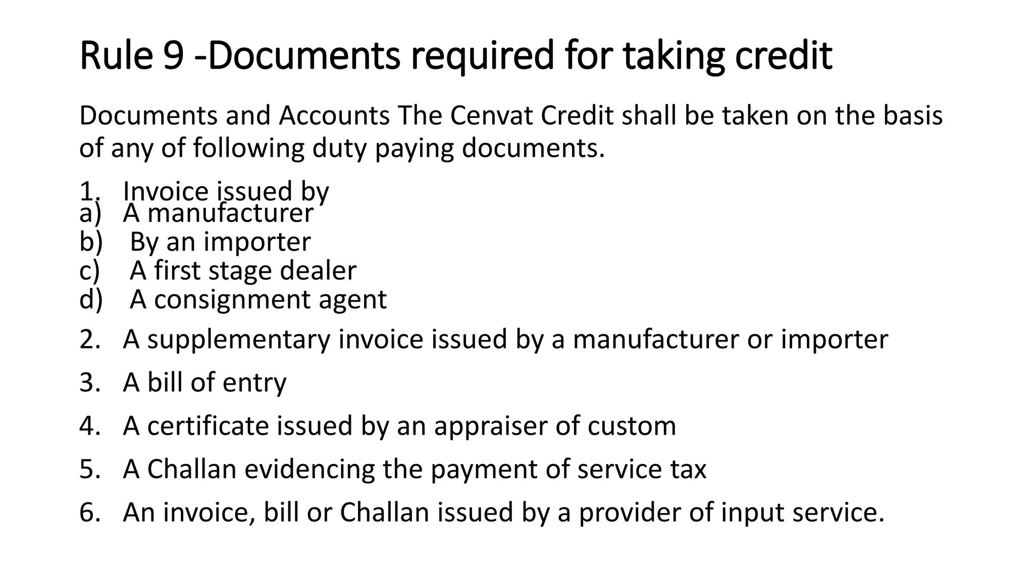 Cenvat credit | PPTX