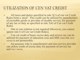 Cenvat credit rules, 2006 | PPTX