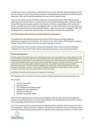Recruiting CSR-Competent Leaders: Six criteria for CEO succession ...