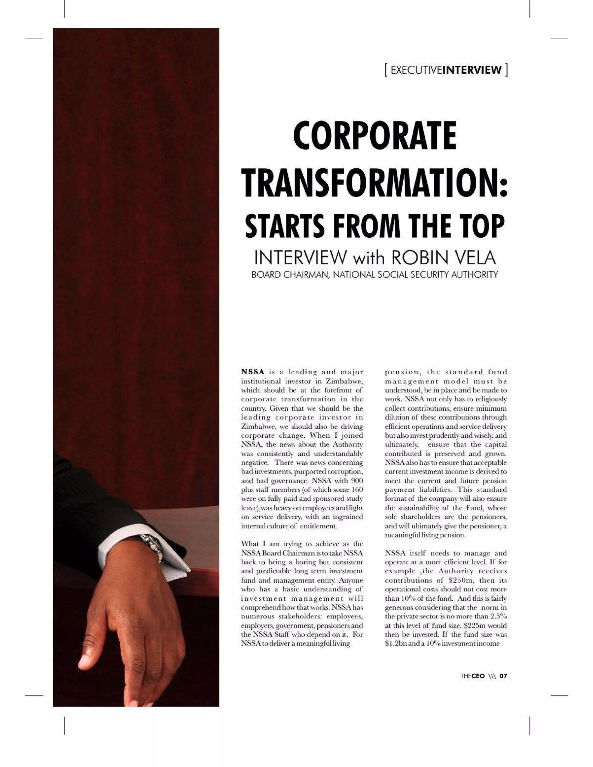 Robin Vela Featured In CEO Magazine | PDF