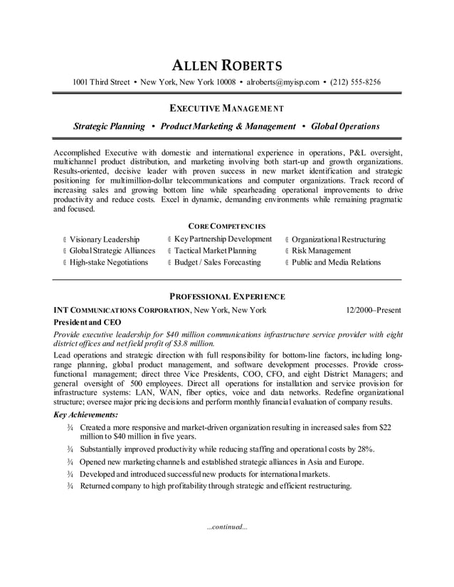 CEO Resume Sample | PDF