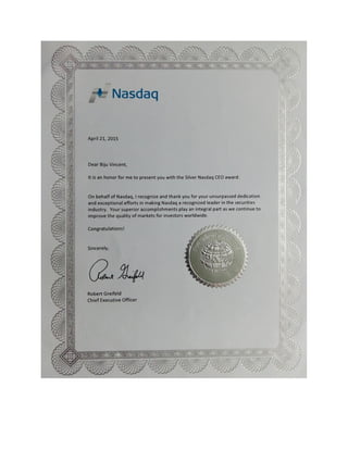 Nasdaq CEO Award | PDF