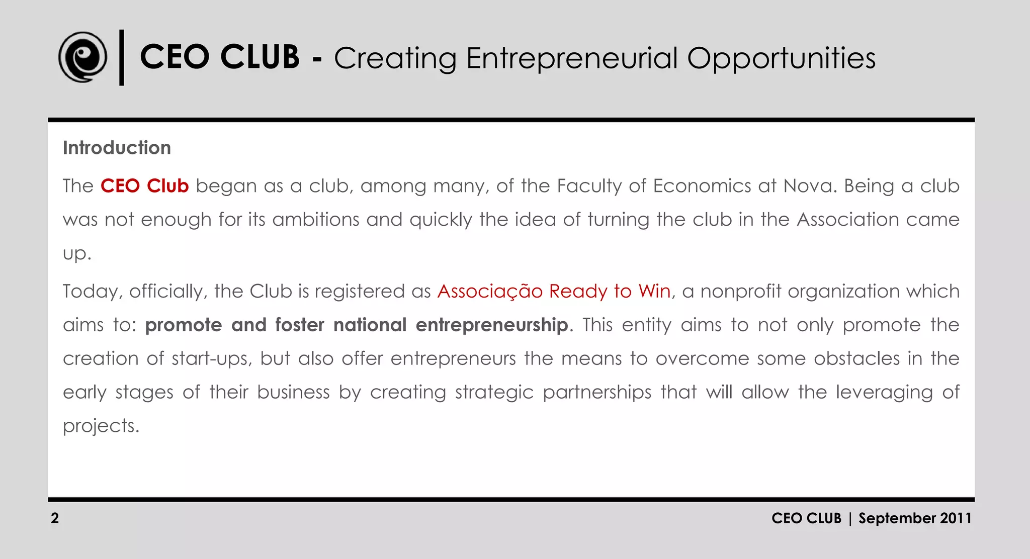 CEO Club Presentation | PPTX