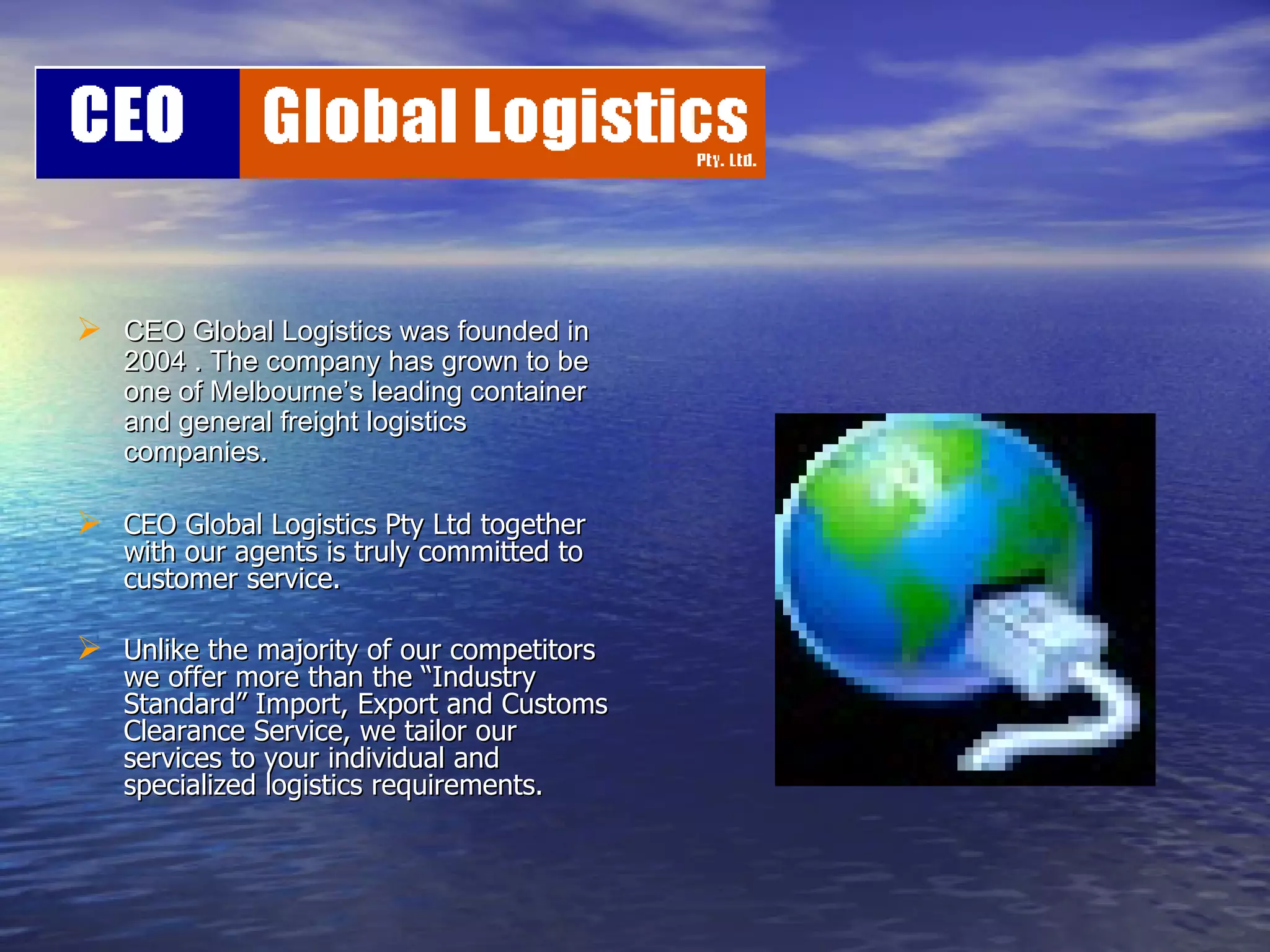 Ceo Company Profile Powerpoint | PPT | Logistics | Business
