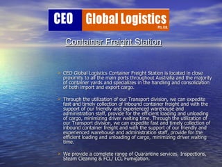 Ceo Company Profile Powerpoint | PPT | Logistics | Business