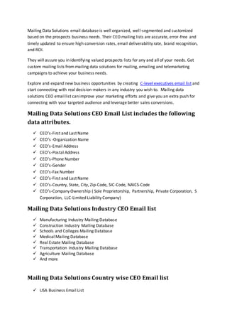 CEO Email List | DOCX
