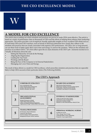 The CEO Excellence Model | PDF