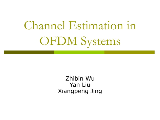 Channel Estimation in OFDM TechniquesSystems.ppt | Computer Networking | Computing