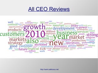 CEO messages 2010, word clouds | PDF