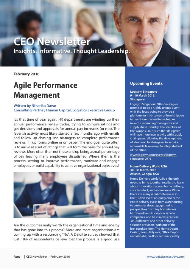 CEO Newsletter - Agile Performance Management