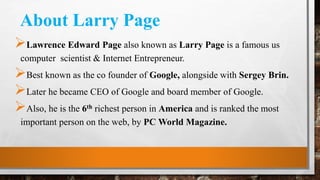 CEO of Alphabet - Larry Page | PPT